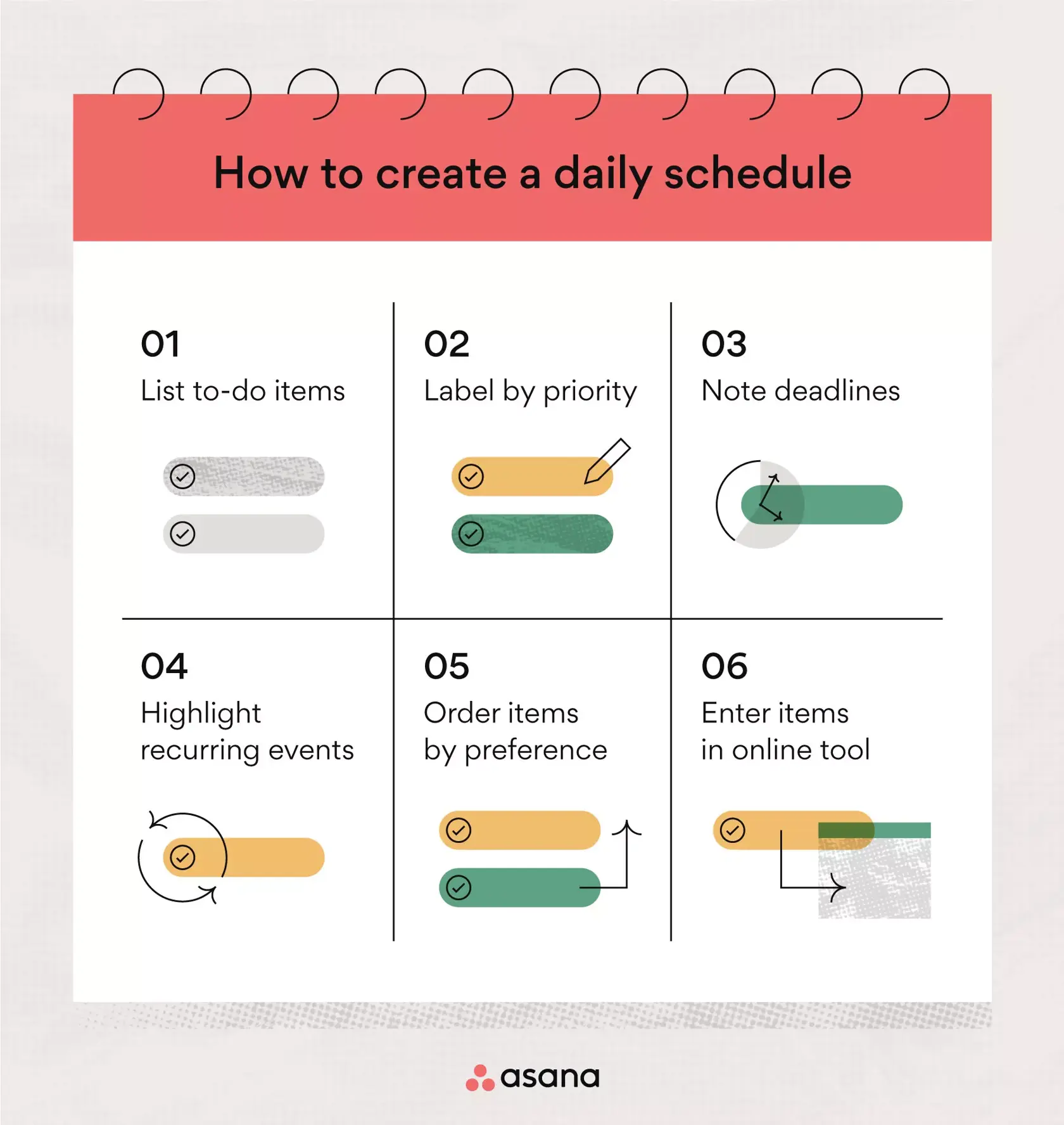 6 Step Daily Schedule + Template [2023] • Asana