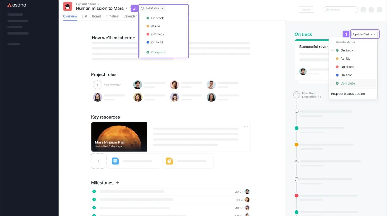 Project progress and status updates